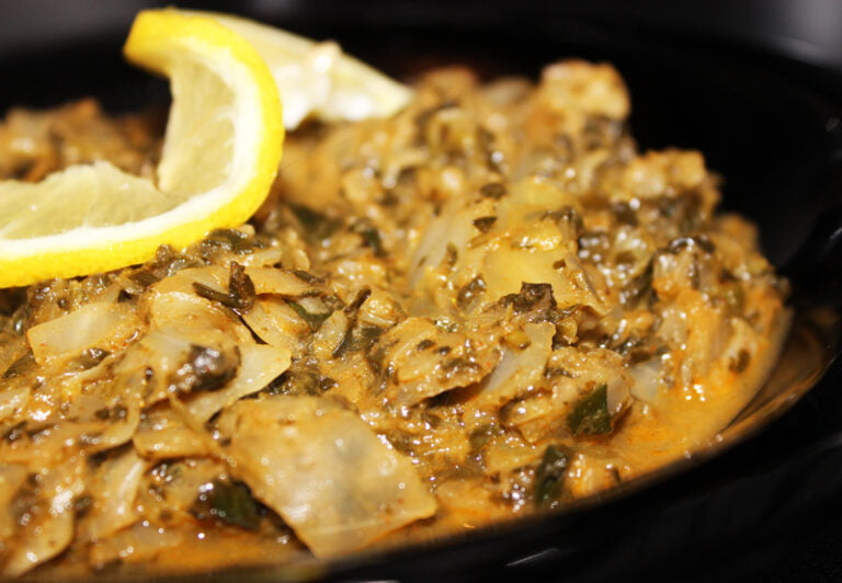 Moroccan Cabbage Salad -Cabbage & Spinach side dish, Taqolia