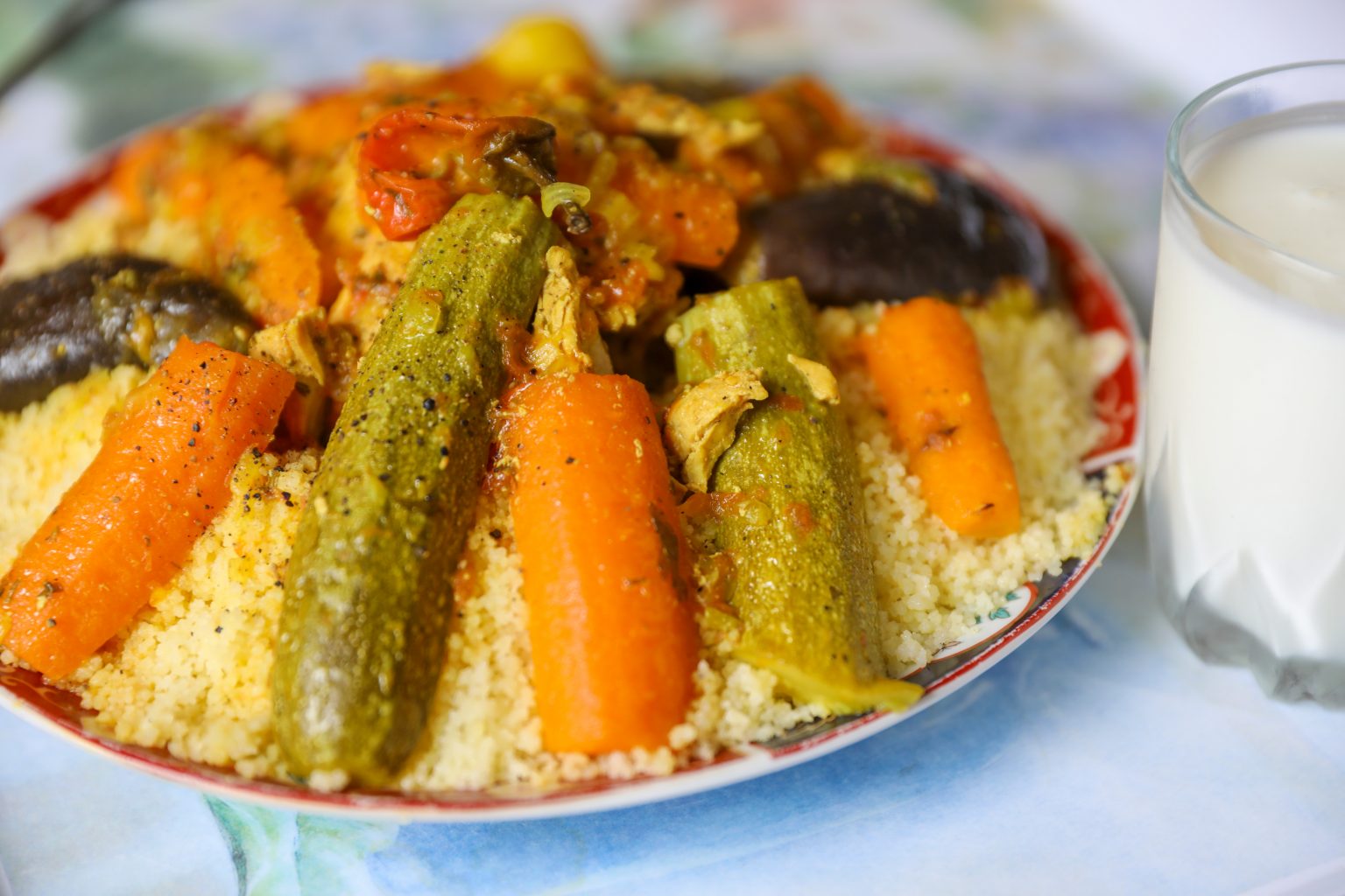 Vegetable Couscous - Moroccan 7 Vegetable Couscous with Tfaya