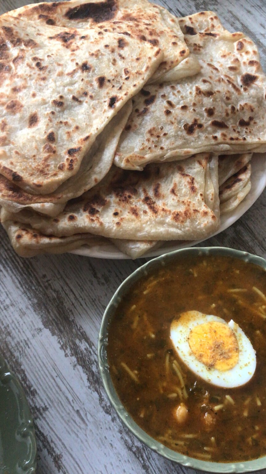 Rghaif - Msemen, Crispy Moroccan Pan Bread, Paratha, Flatbread